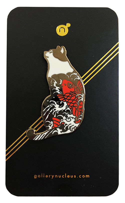 Monmon Cats Koi by Horitomo - Nucleus Enamel Pin - Nucleus | Art Gallery and Store
